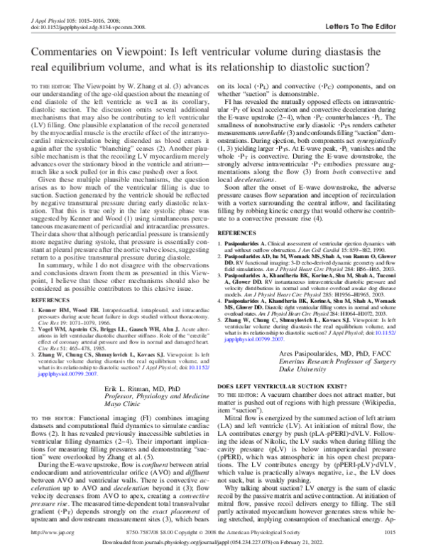 (PDF) Commentaries on Viewpoint: Is left ventricular volume during ...