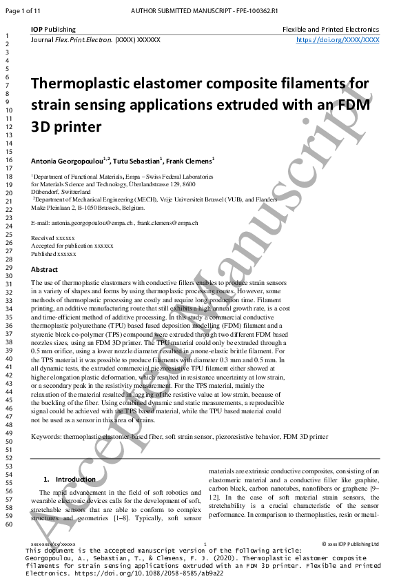 (PDF) Thermoplastic elastomer composite filaments for strain sensing applications extruded with ...