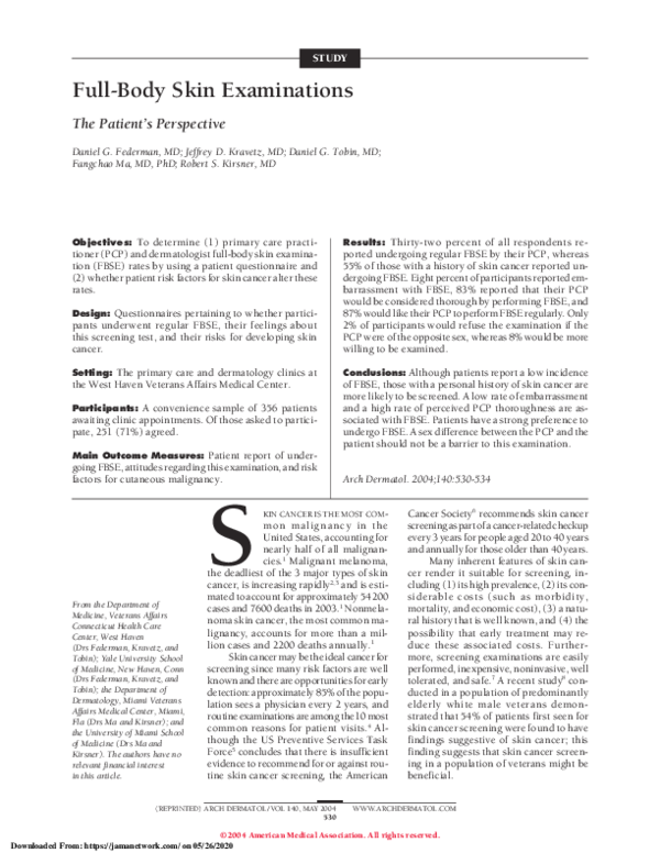 (PDF) Full-Body Skin Examinations