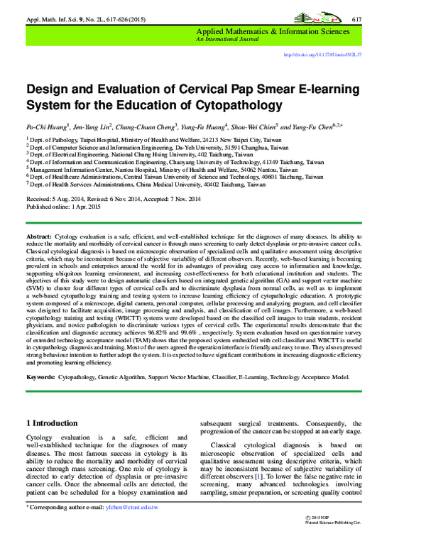 (PDF) Design and Evaluation of Cervical Pap Smear E-learning System for ...