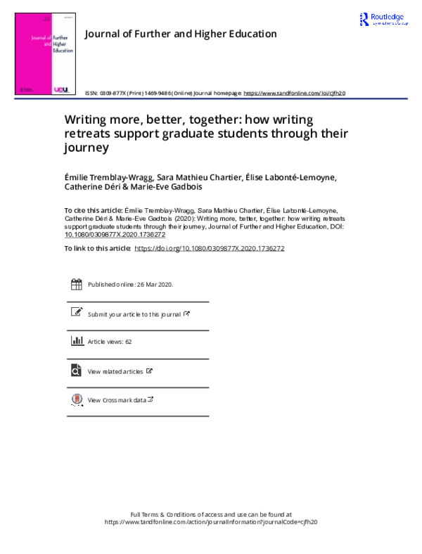 (PDF) Writing more, better, together: how writing retreats support ...