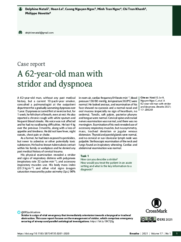 (PDF) A 62-year-old man with stridor and dyspnoea