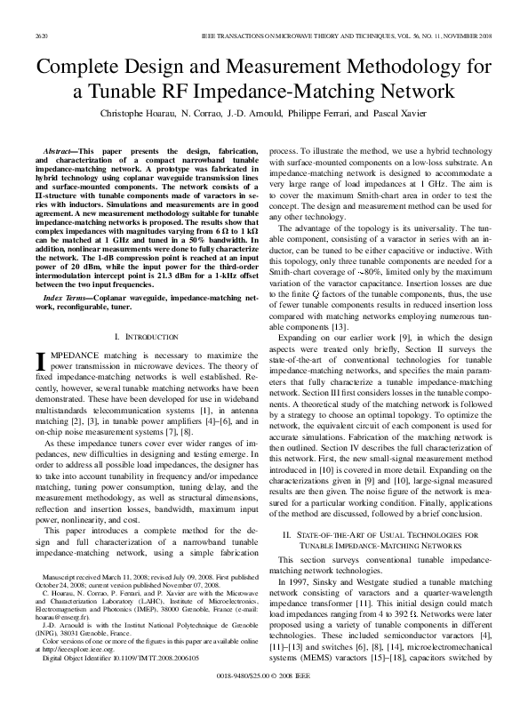 (PDF) Complete Design and Measurement Methodology for a Tunable RF ...