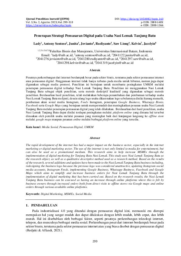 (PDF) Penerapan Strategi Pemasaran Digital pada Usaha Nasi Lemak ... (PDF) Penerapan Strategi Pemasaran Digital pada Usaha Nasi Lemak ...