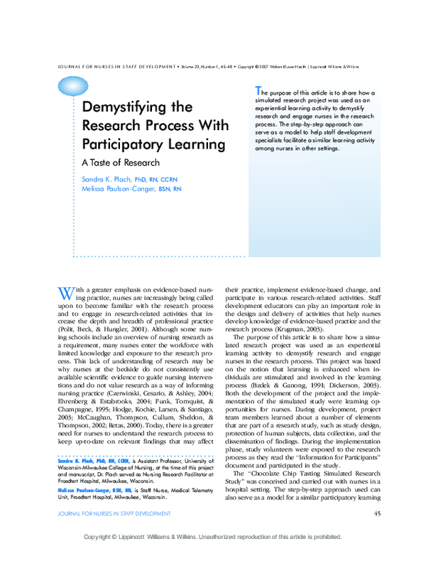 (PDF) Demystifying the Research Process With Participatory Learning