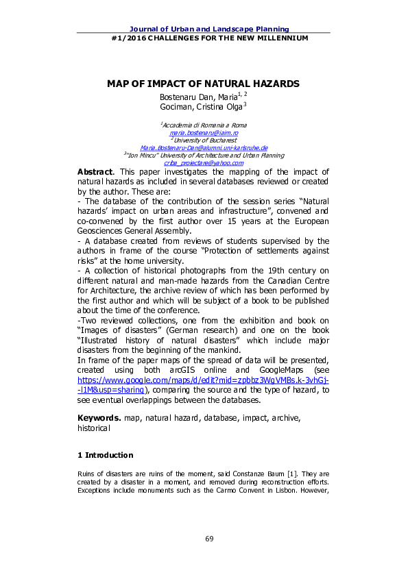 (PDF) Map of Impact of Natural Hazards