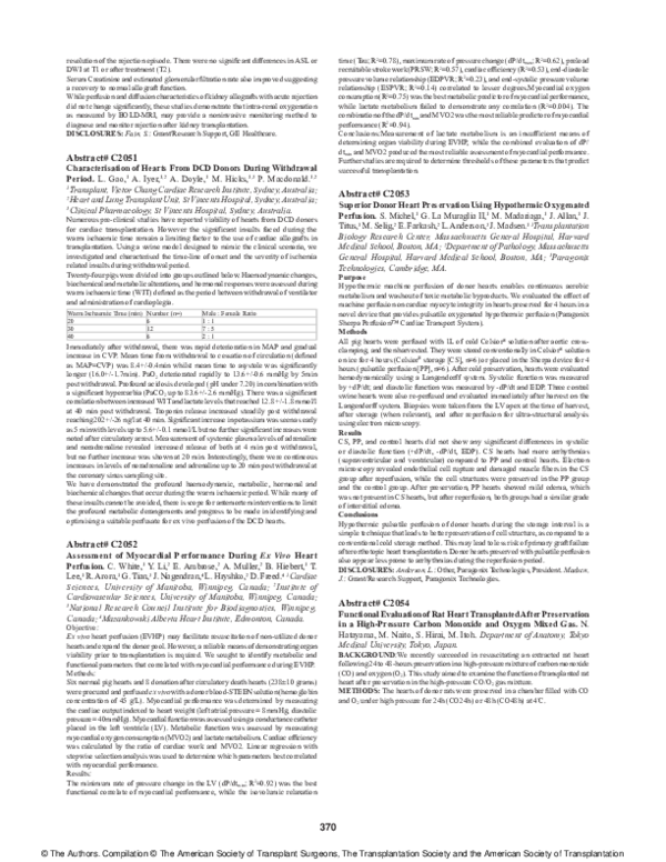 (PDF) Superior Donor Heart Preservation Using Hypothermic Oxygenated ...