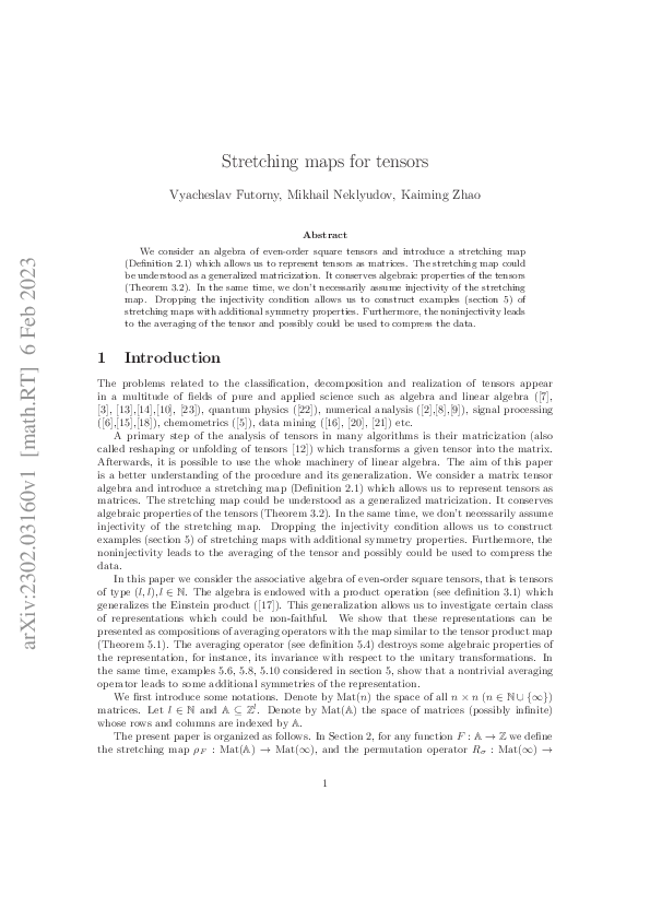 (PDF) Stretching maps for tensors