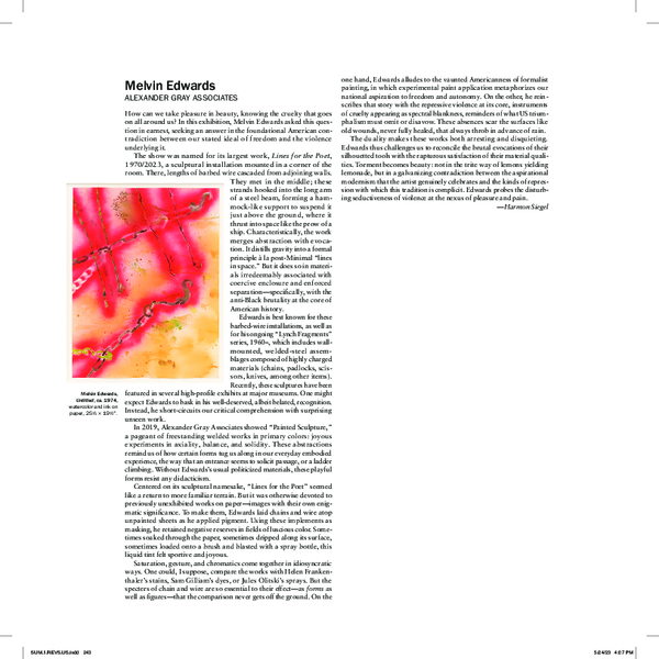 (PDF) Melvin Edwards, Lines for the Poet