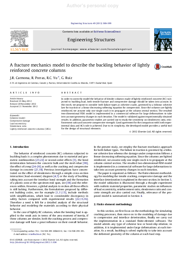 (PDF) A fracture mechanics model to describe the buckling behavior of ...