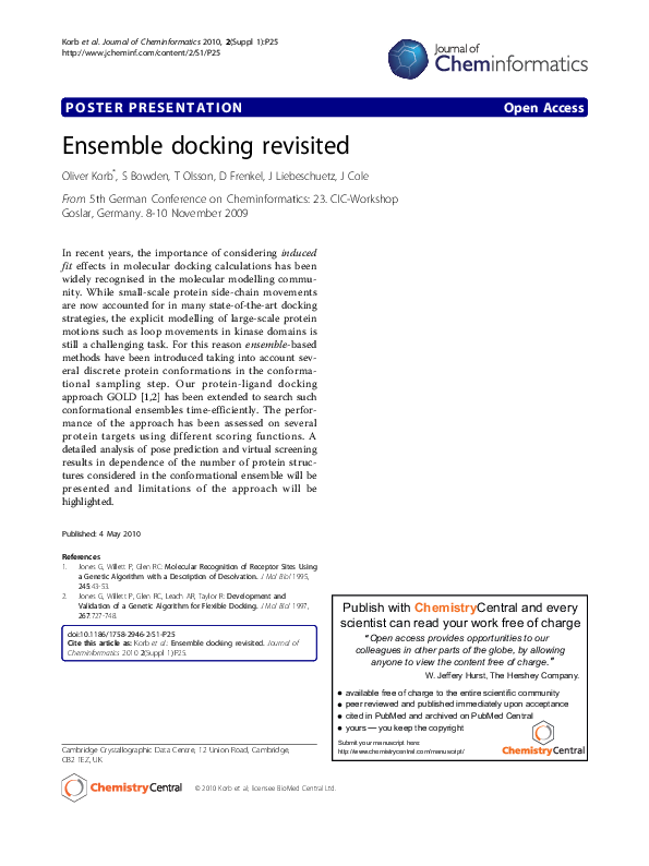 (PDF) Ensemble docking revisited