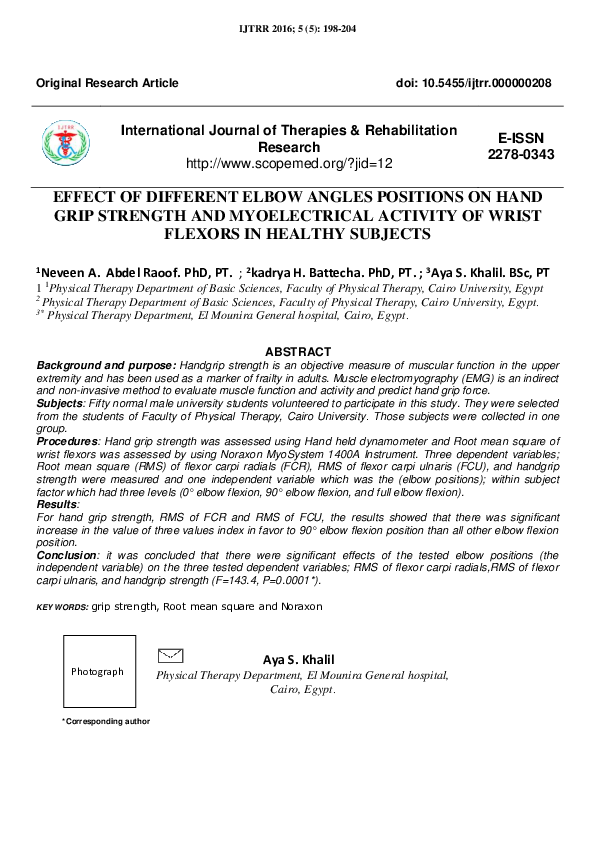(PDF) Effect of Different Elbow Angles Positions on Hand Grip Strength ...