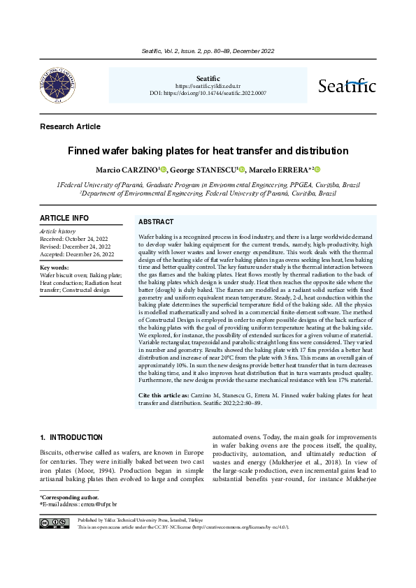 (PDF) Finned wafer baking plates for heat transfer and distribution