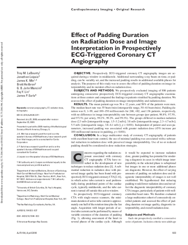 (PDF) Effect of Padding Duration on Radiation Dose and Image ...