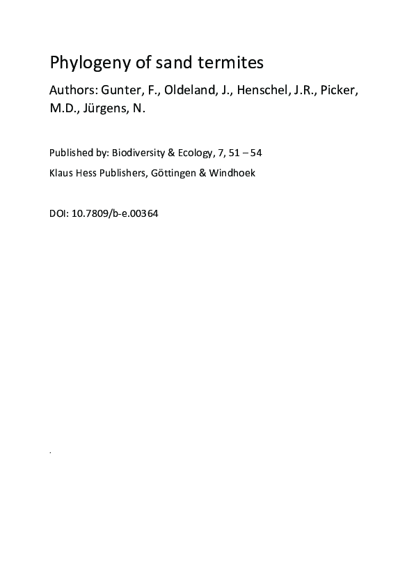 (PDF) Phylogeny of sand termites