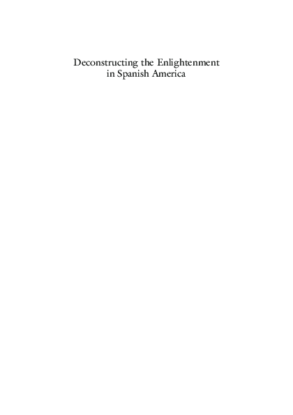 (PDF) Deconstructing the Enlightenment in Spanish America
