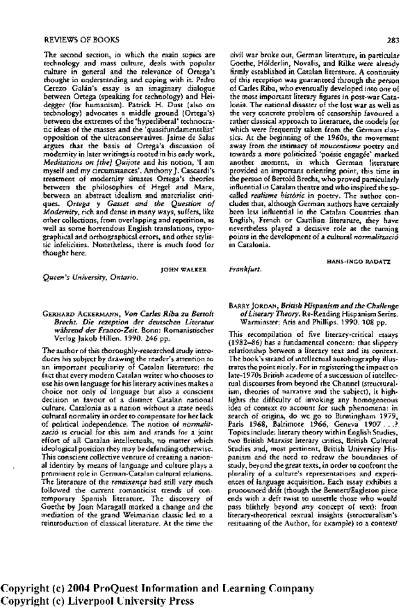 (PDF) Barry Jordan, "British Hispanism and the Challenge of Literary ...