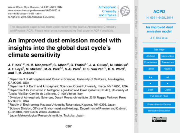 (PDF) An improved dust emission model with insights into the global ...