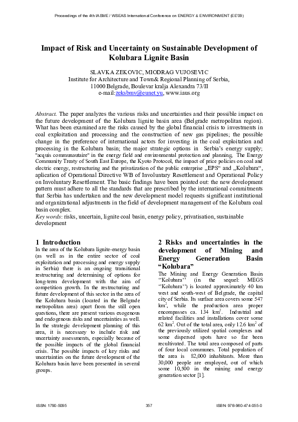 (PDF) Impact of risk and uncertainty on sustainable development of ...