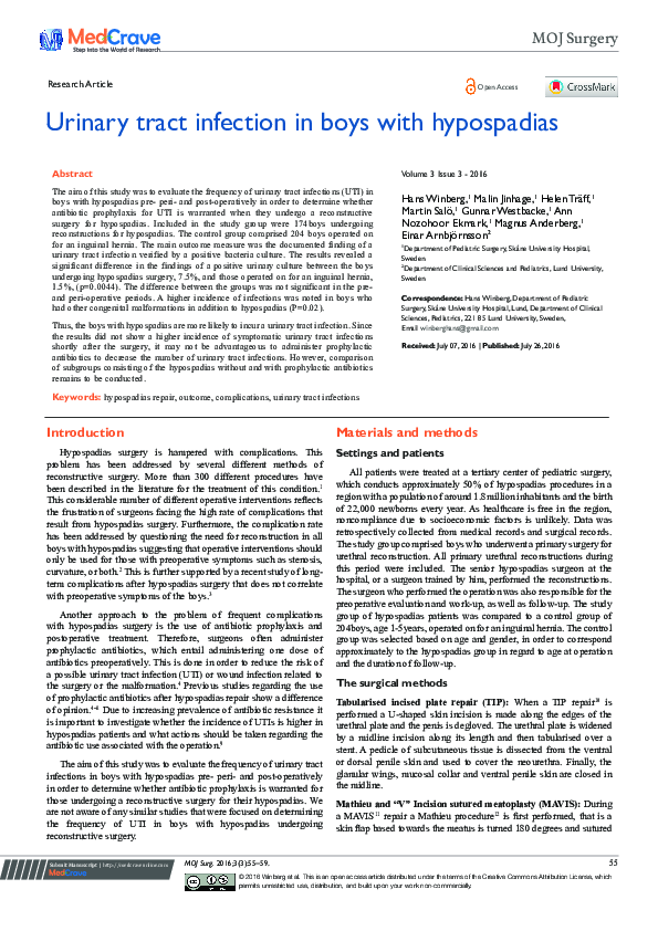 (PDF) Urinary Tract Infection in Boys with Hypospadias | Einar ...