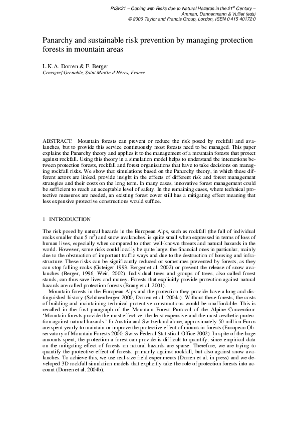 (PDF) Panarchy and sustainable risk prevention by managing protection ...