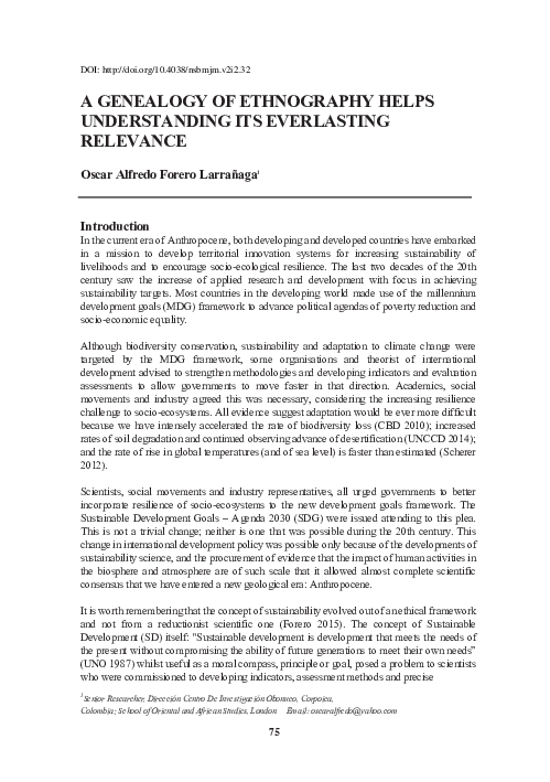 (PDF) A Genealogy of Ethnography Helps understanding its Everlasting ...