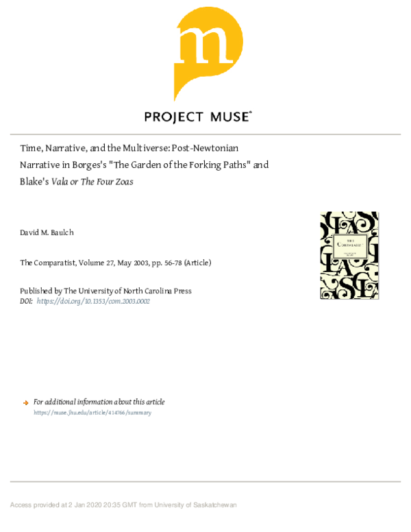 (PDF) Time, Narrative, and the Multiverse: Post-Newtonian Narrative in ...