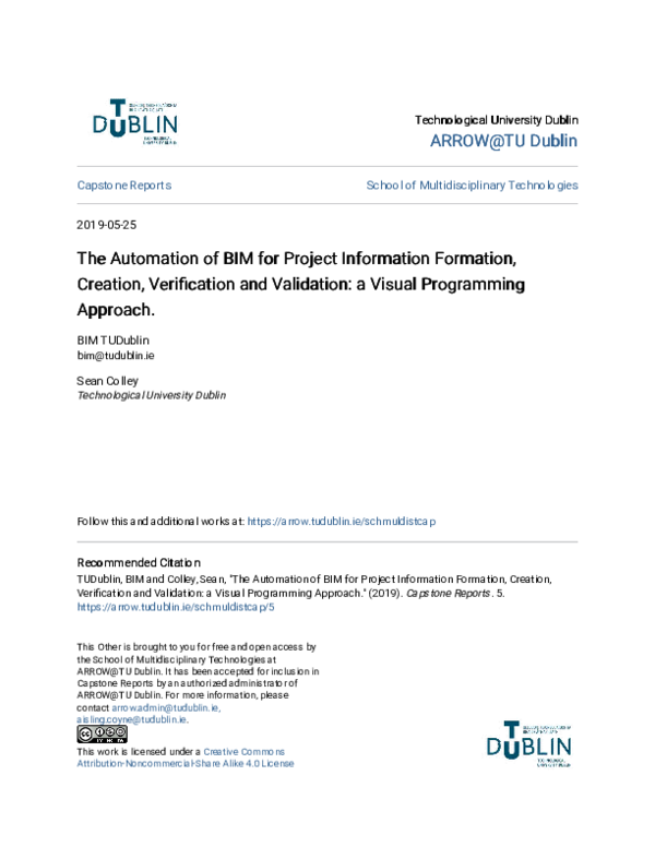 (PDF) The Automation of BIM for Project Information Formation, Creation, Verification and ...