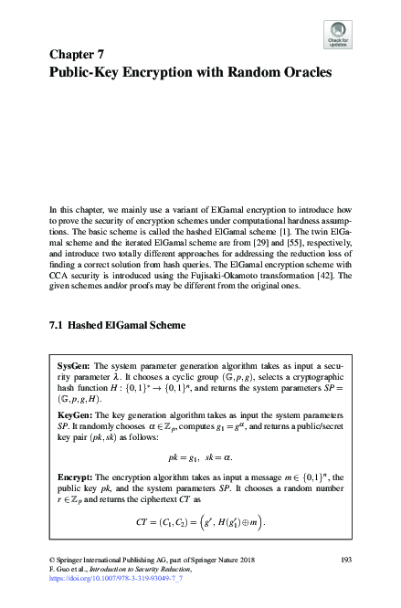 Pdf Public Key Encryption With Random Oracles 1284