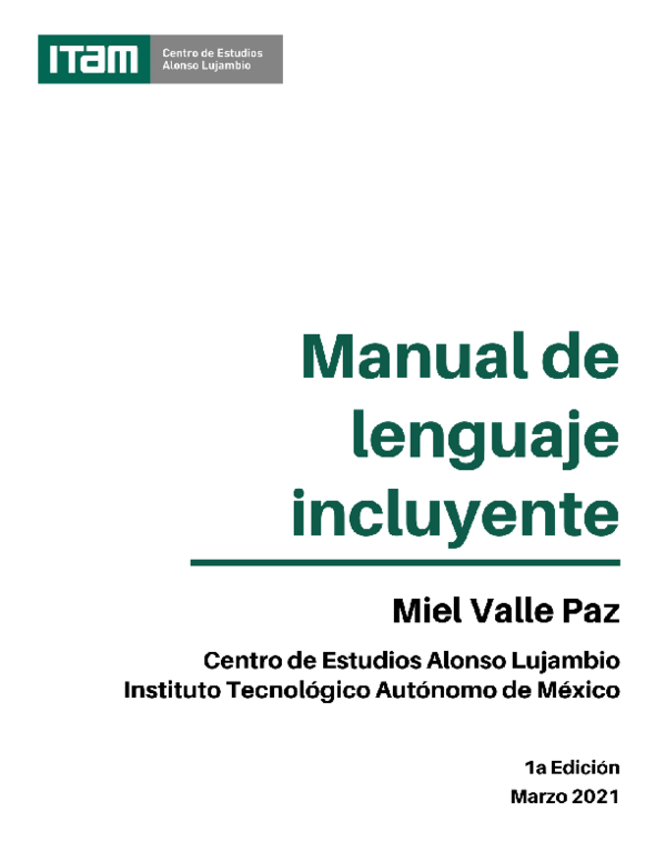 (PDF) Manual de Lenguaje Incluyente