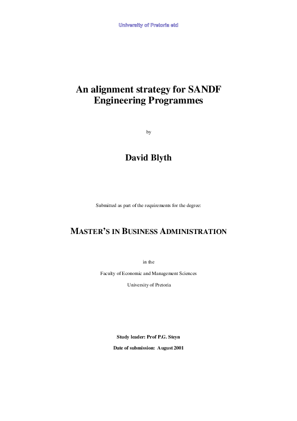 (PDF) An Alignment Strategy for SANDF Engineering Programmes