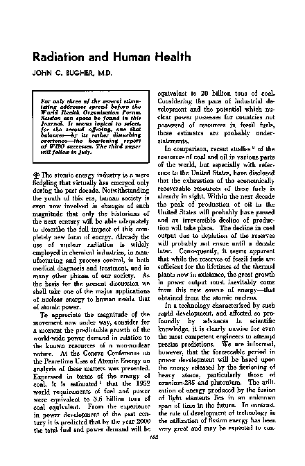 (PDF) Radiation and Human Health