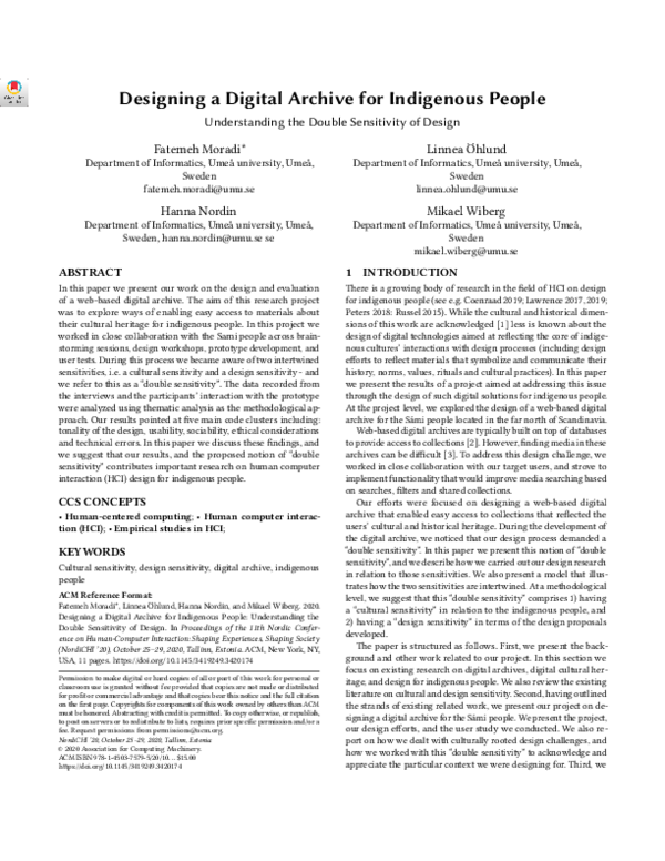 (PDF) Designing a Digital Archive for Indigenous People