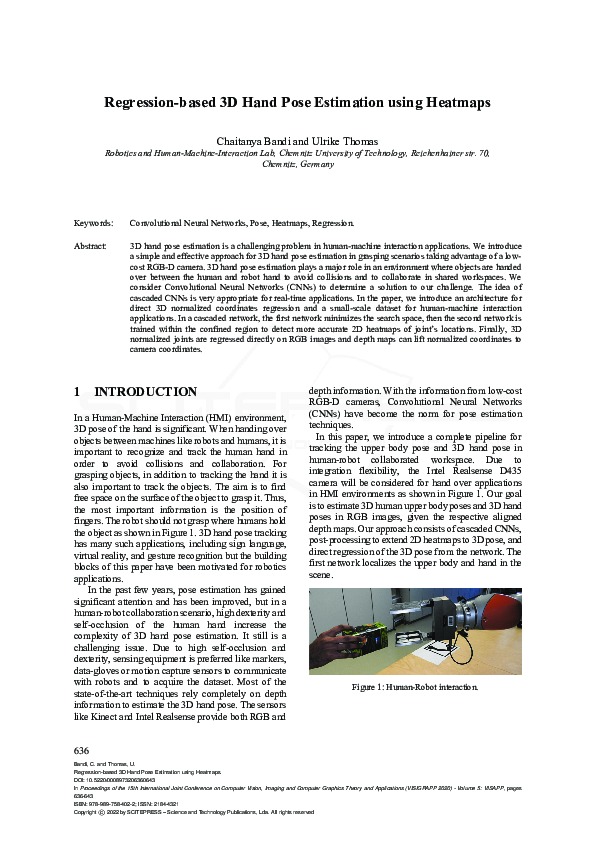 Pdf Regression Based 3d Hand Pose Estimation Using Heatmaps