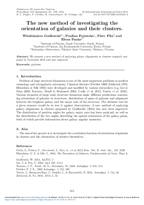 (PDF) The new method of investigating the orientation of galaxies and ...
