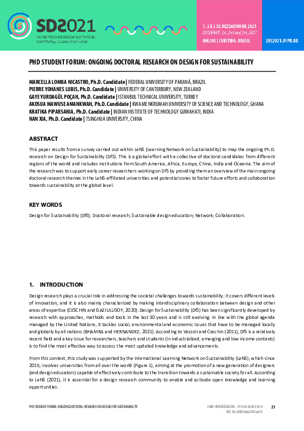 (PDF) PHD Student Forum: Ongoing Doctoral Research on Design for ...