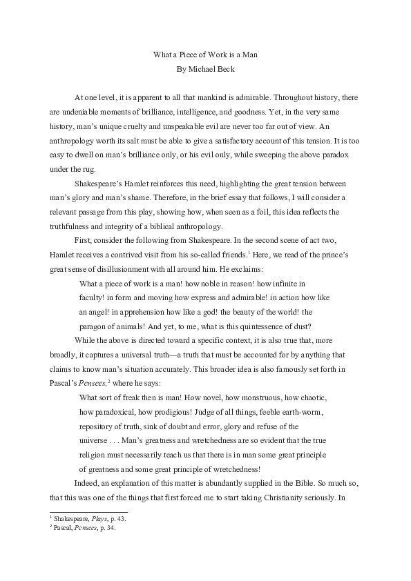 (DOC) What a Piece of Work is a Man