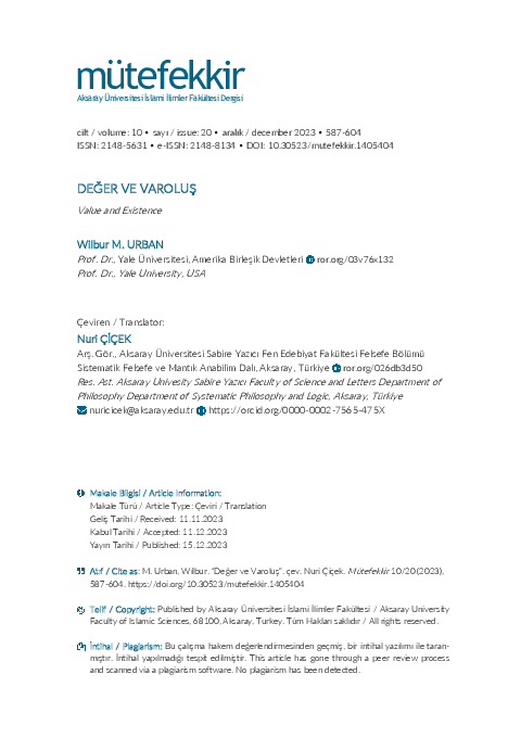 (PDF) Deger ve Varolus