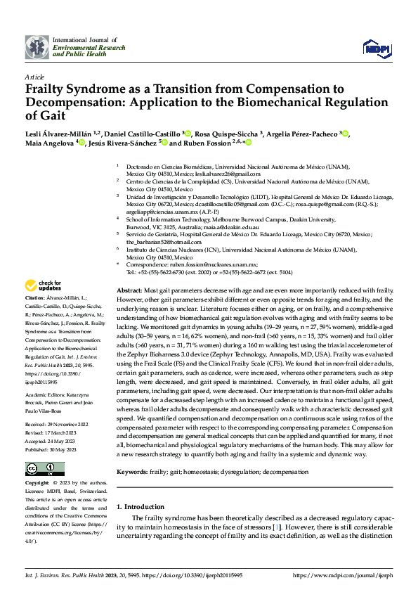 (PDF) Frailty Syndrome as a Transition from Compensation to ...