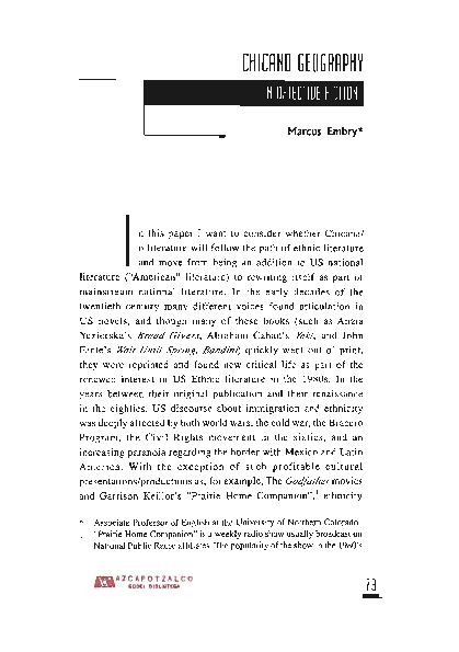 (PDF) Chicano geography : in detective fiction
