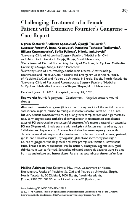 (PDF) Challenging Treatment of a Female Patient with Extensive Fournier ...