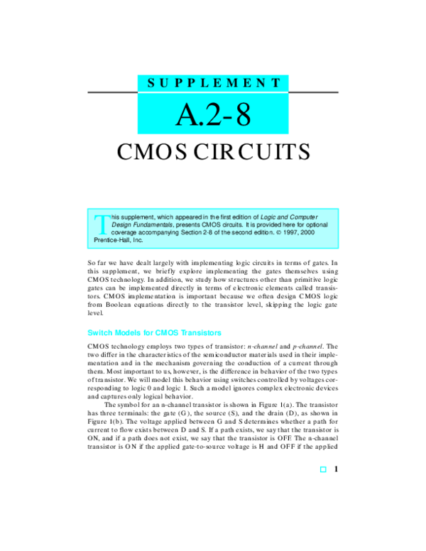 (PDF) CMOS Circuits
