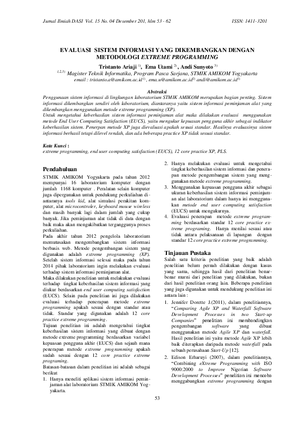 (PDF) Evaluasi Sistem Informasi Yang Dikembangkan Dengan Metodologi ...