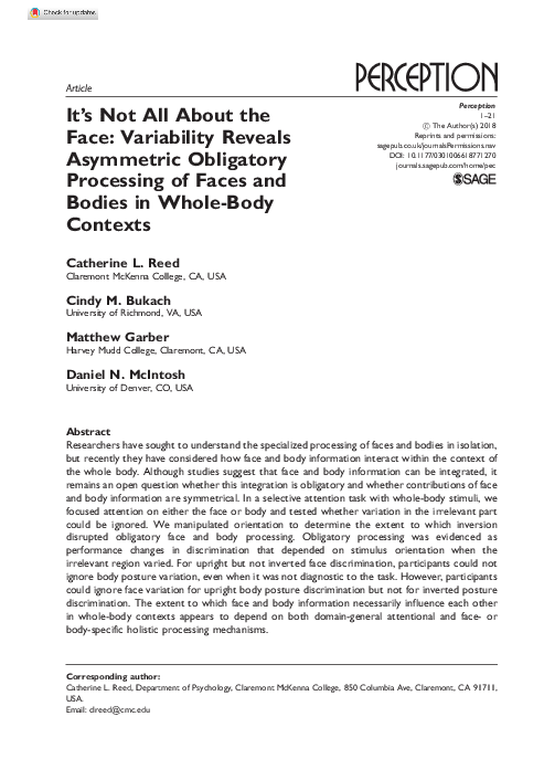(PDF) It’s Not All About the Face: Variability Reveals Asymmetric ...