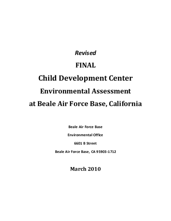 (PDF) Child Development Center Environmental Assessment at Beale Air ...
