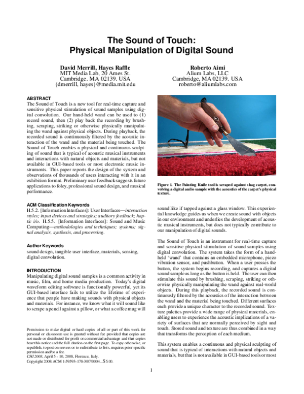(PDF) The sound of touch
