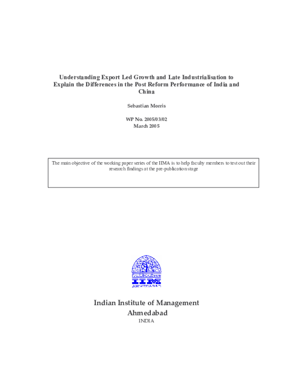(PDF) Understanding Export Led Growth and Late Industrialisation to ...
