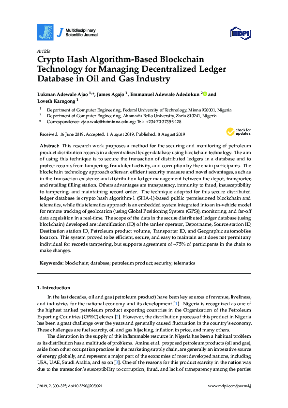 Crypto Hash Algorithm Based Blockchain Technology For Managing Decentralized Ledger Database In 