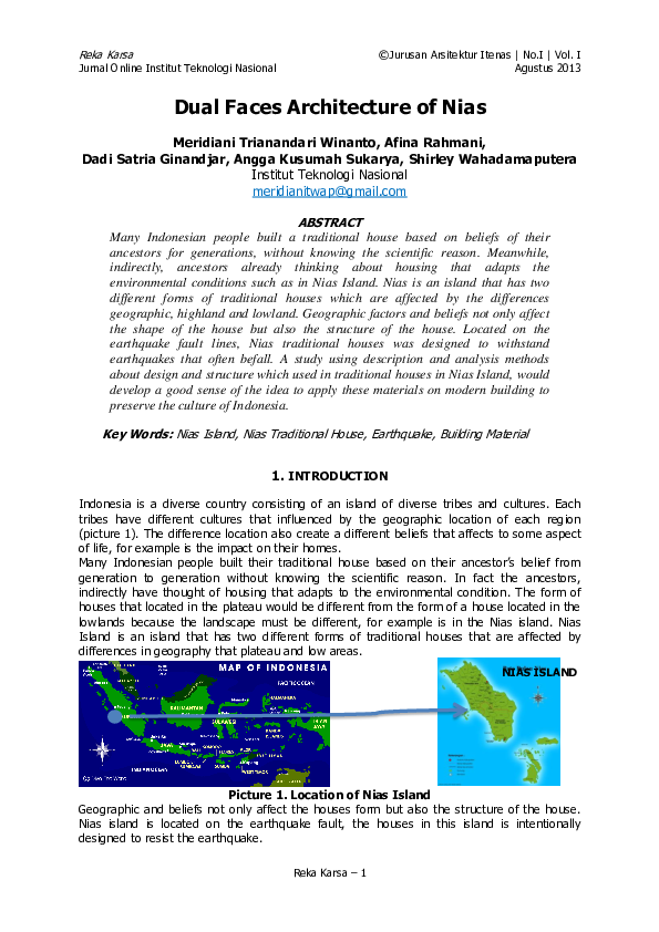 (PDF) Dual Faces Architecture of Nias