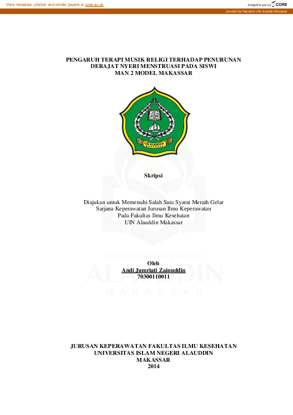(PDF) Pengaruh Terapi Musik Religi terhadap Penurunan Derajat Nyeri ...